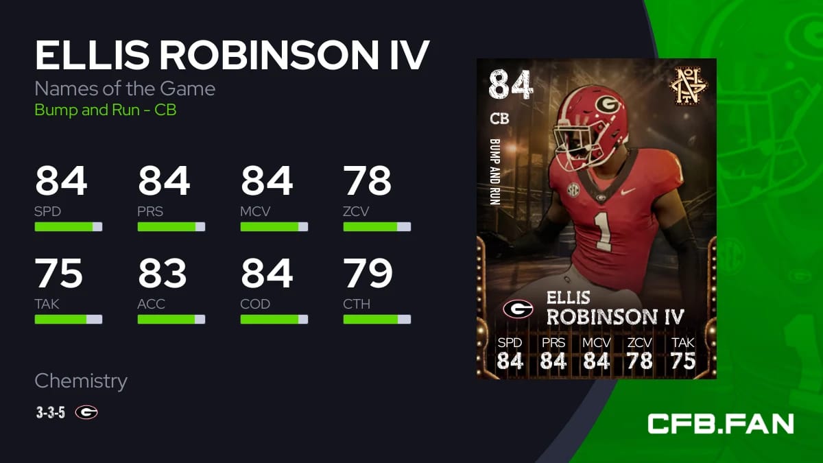 Ellis Robinson IV Names of the Game 84 OVR - College Football 26 - CFB.FAN