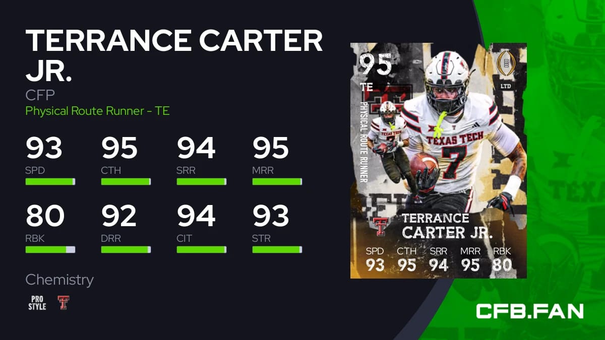 Terrance Carter Jr. CFP 95 OVR - College Football 26 - CFB.FAN
