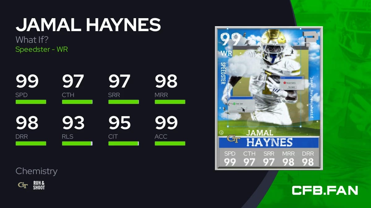 Jamal Haynes What If? 99 OVR - College Football 26 - CFB.FAN